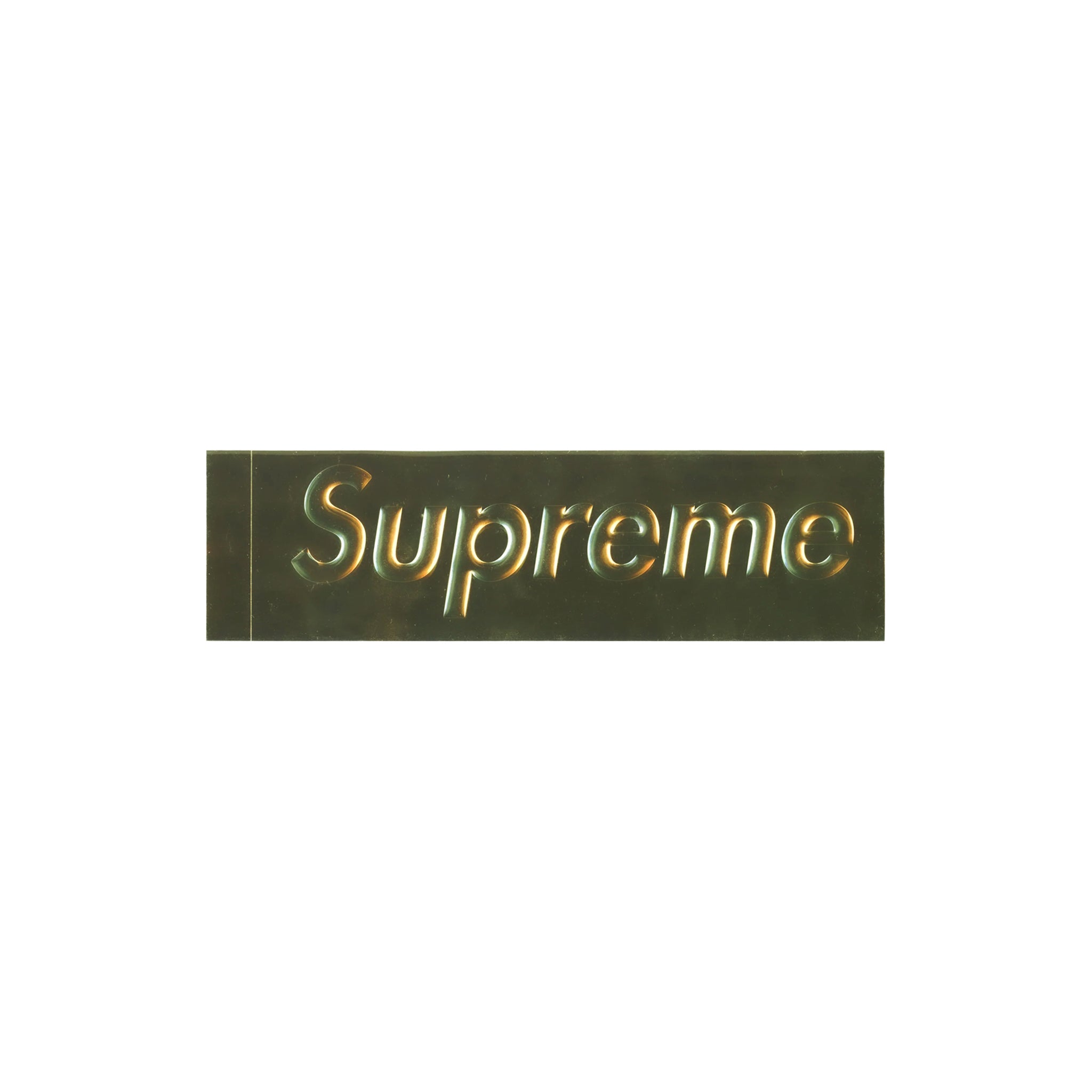 SUPREME EMBOSSED METALLIC GOLD BOX LOGO STICKER GOLD – ODTO