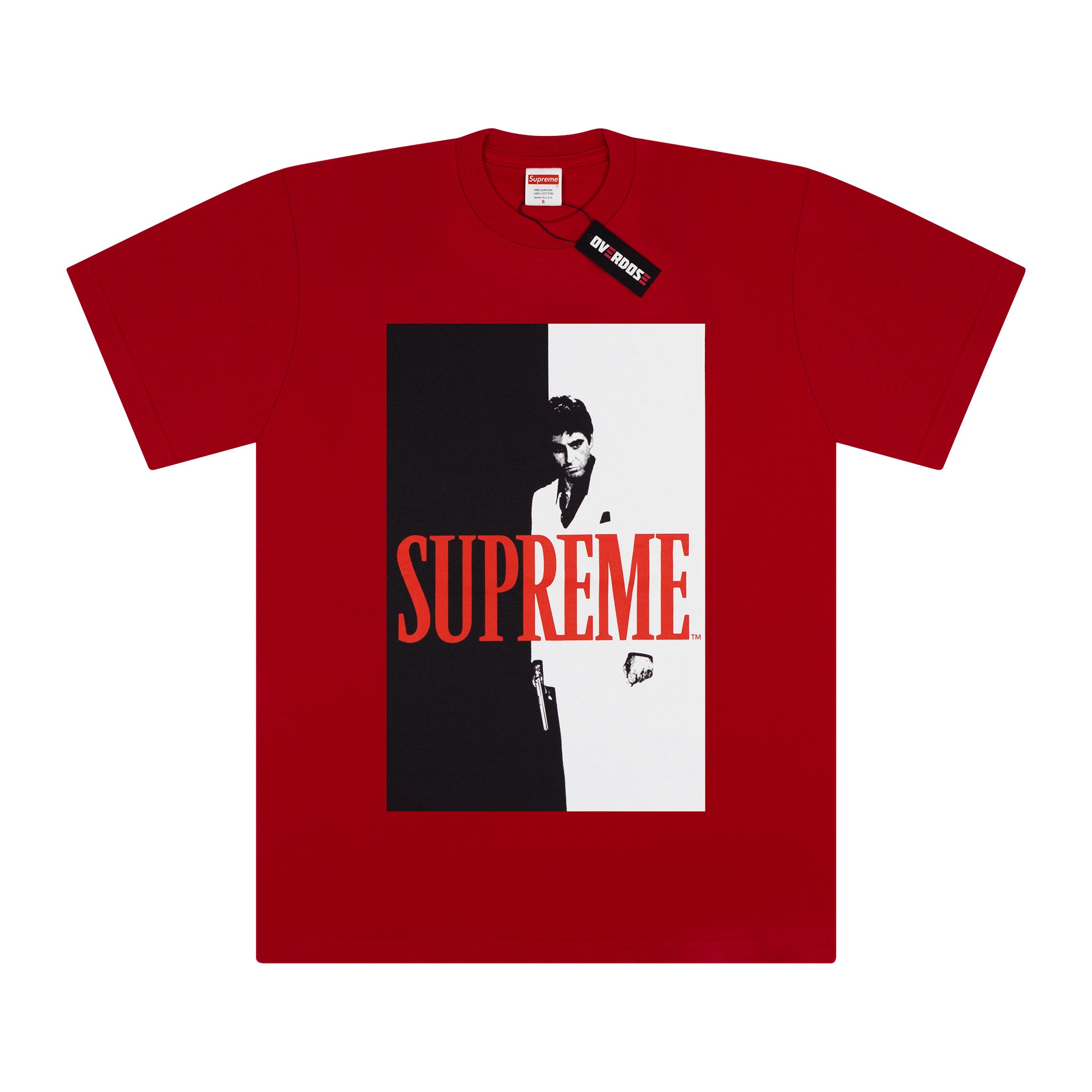 SUPREME SCARFACE SPLIT TEE RED – ODTO