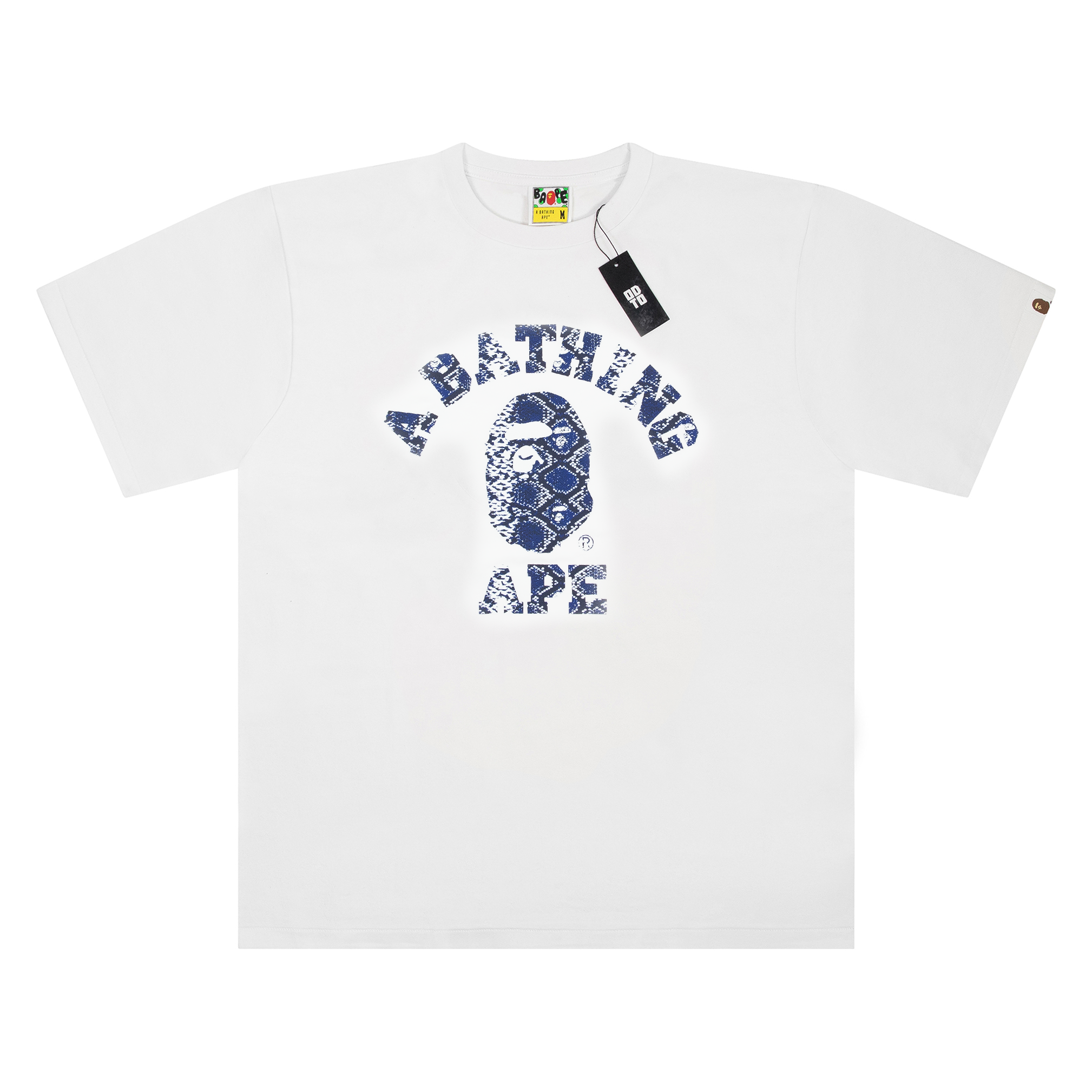 BAPE SNAKE PRINT TEE WHITE/BLUE – ODTO